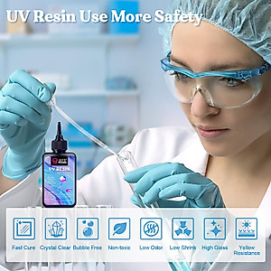 LET'S RESIN UV Resin, 300g Low Viscosity Crystal Clear Thin UV Resin Kit, Quick-Curing & Low Shrinkage Ultraviolet Epoxy Resin for Crafts, Casting, UV Resin Molds