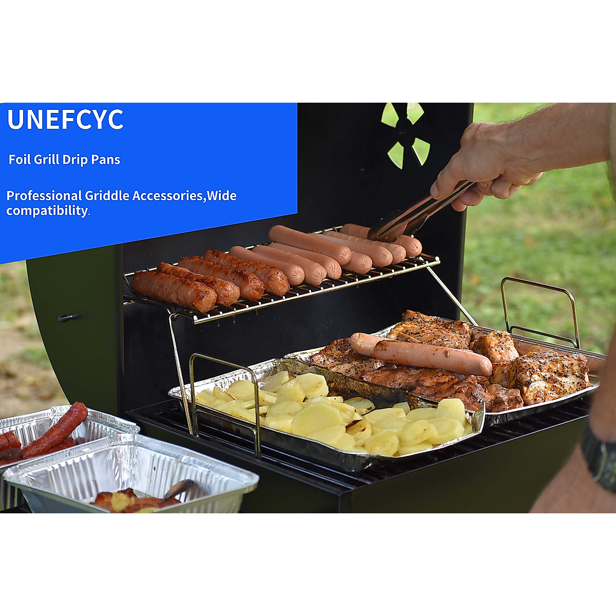 UNEFCYC (30 Pack Grease Cup Liner，Compatible with Blackstone Accessories for 36 Inch & 30 Inch & 28 Inch & 22 Inch & 17 Inch Griddle Rear Grease Cup Liners ，Heavy-Duty Disposable Aluminum Foil