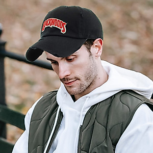 Backwoods Dad Hat Embroidered Adjustable Vintage Snapback Cap (Black)