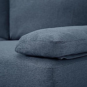 ATY 80" L Shape Sectional Sofa with Chaise, Modern 3-Seater Corner Couch for Small Space, Easy Assemble, Navy Blue