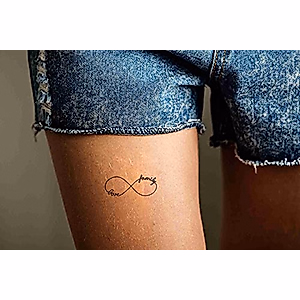 Dopetattoo 6 Sheets Temporary Tattoos Infinity Symbols Tattoo Love Family Temporary Tattoo Neck Arm Chest for Women Men Adults 3.7 X 3.7 Inch