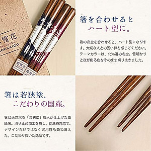 Rensekka couple chopsticks box set made in Japan Hokkaido gift Wakasa lacquerware
