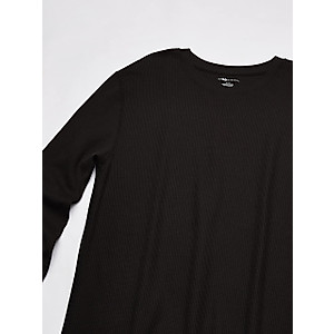 Fruit of the Loom Men's Recycled Waffle Thermal Underwear Crew Top (1 and 2 Packs), Black, X-Large