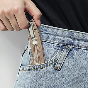 Kizer Horn Pocket Knife, Micarta Handle with N690 Steel Blade, Thumb Hole, Removable Flipper, Deep Carry Pocket Clip, Wharncliffe EDC Knives -V3557N1