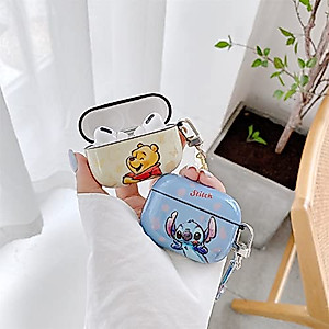 Soft TPU Case with Charm and Keychain for Apple AirPods Pro 2019 Model Yellow Winnie The Pooh Bear Laugh Cute Lovely Adorable Kawaii Girls Kids Boys