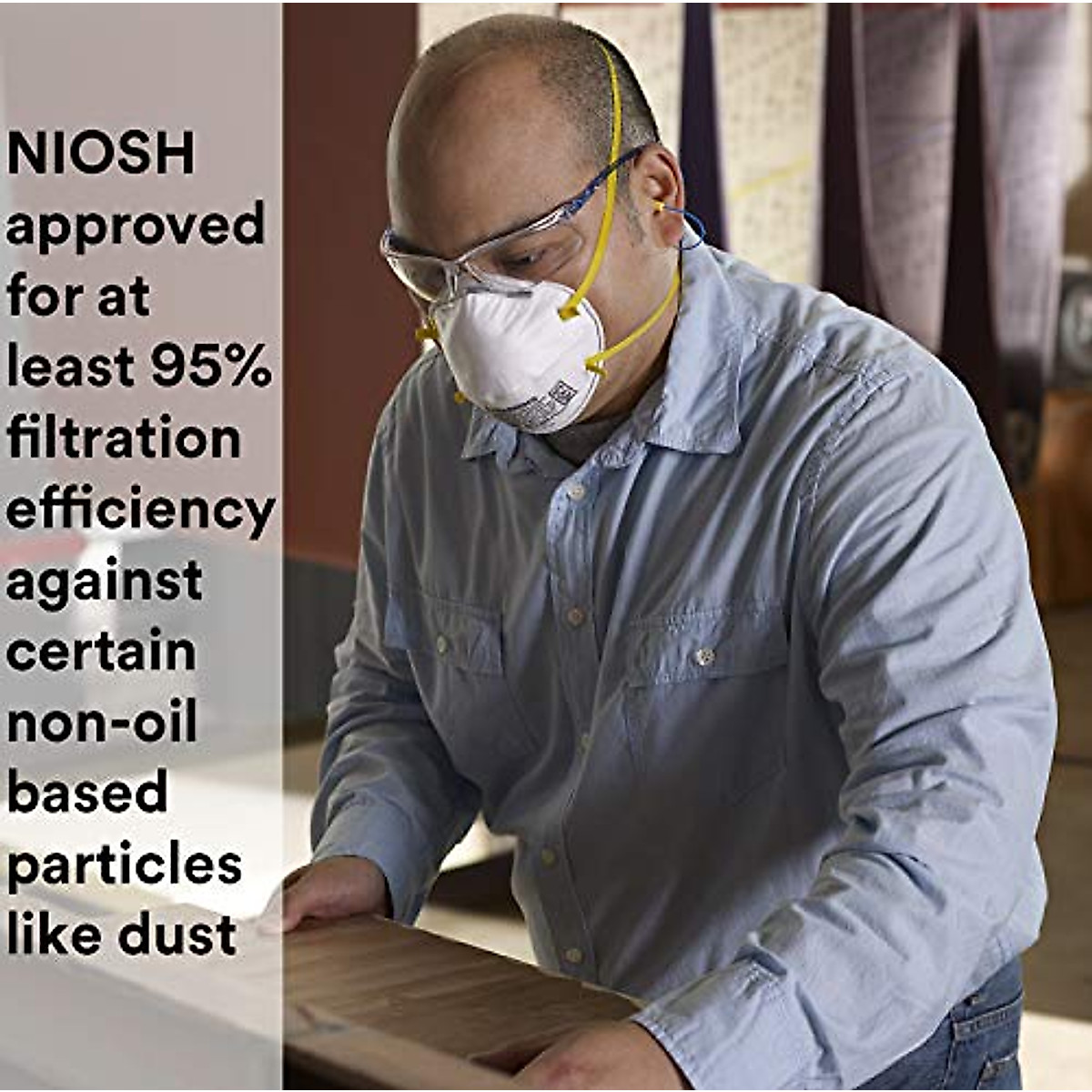 3M Particulate Respirator 8210PlusPro, N95, Smoke, Dust, Grinding, Sanding, Sawing, Sweeping, 10/Pack