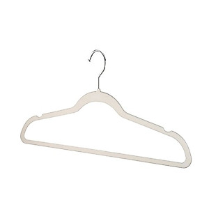Home-it Premium Velvet Hangers 50 Pack - Ivory Suit Hangers Non-Slip - Heavy duty Clothes Hangers for Closet, Jacket, Shirt, Pants and Suit, Hook Swivel 360 - Ultra Thin