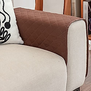 TVPFM Sofa Armrest Covers for Chairs,1 Pair Sofa Arm Covers Furniture Protector Slipcover with Pockets Washable Armchair Couch Armrest Chair Covers for Recliner-AV