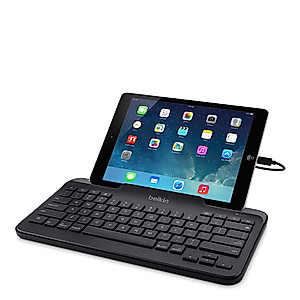 Belkin Wired Keyboard Stand For Apple iPad - Tablet Stand for Apple iPad, iPad Pro, iPad Mini & iPad Air Models w/ Lightning Port - iPad Accessories - Wired Keyboard iPad Stand w/ Full Size Keycaps