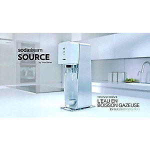 Sodastream Source Sparkling Water Maker Starter Kit with 60 Liter CO2 and 1Liter Bottle, White