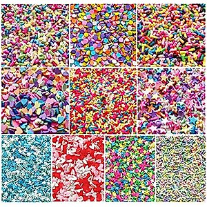 EHOPE 120G Fake Sprinkles Polymer Sprinkles Faux Sprinkles Resin Sprinkles Clay Sprinkles For Resin Fake Candy Sprinkles for Nail Art DIY Crafts Cake Phone Case( 10 Colors-120g )