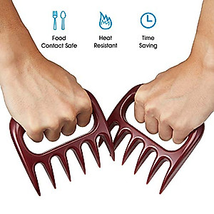 Unicook [Clearance] BBQ Claws 2 Pack, Shredder Claws to Shred Lift & Carve Pork, Turkey, Chicken, Brisket, Ham, Helpful Barbecue Tool, Merlot