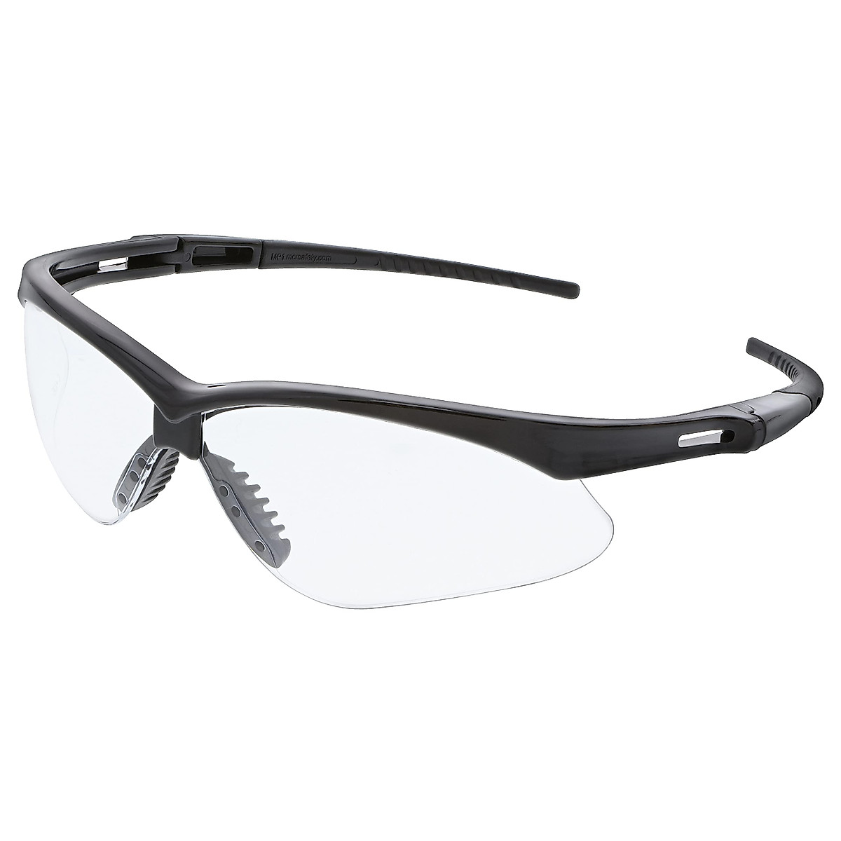 MCR Safety MP110AF Memphis MP1 Series Safety Glasses with Clear Lenses, UV-AF Antifog Coating Protection, Wrap Around Design, Black Frame, 1-Pair