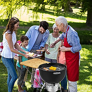 Stanbroil Detachable Bamboo Grill Table Shelf, Upgraded Two-Leg Front Shelf for 22 Inches Weber Original Kettle Charcoal Grills, and Other Similar Size Charcoal Kettle Grills