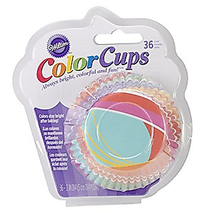 Wilton 36-Pack Color Baking Cup, Standard, Stripes Rainbow