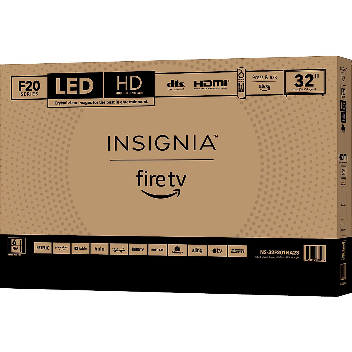 INSIGNIA 32-inch Class F20 Series Smart HD 720p Fire TV (NS-32F201NA23, 2022 Model)