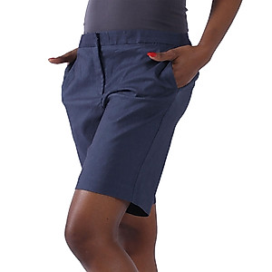 KELLY KLARK Pull On Golf Shorts for Women 9" Stretchy Junior Uniform Dress Shorts with Pockets for Hiking Bermuda Escolar Navy Size 8