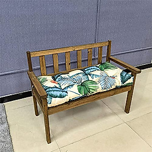 Outdoor Waterproof Bench Cushion, 51"x20", Flower Swing Cushion Patio Furniture Cushions 3 Seater, for Garden Patio Furniture Lounger Bench (Leaf, 51x20 in)