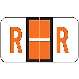 Doctor Stuff - File Folder Labels, Alphabet Letter R, POS 3400 - POAM Series Compatible Alpha Stickers, Orange, 15/16" x 1-5/8", 500/Roll