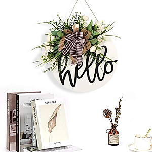 Welcome sign for front door Round Wood Sign Hanging Welcome Sign for Farmhouse porch Spring Welcome Sign Front Door Decoration