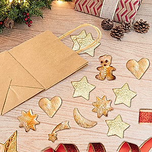 JOYIN 100 PCS Kraft Paper Bags Christmas Gift Bags with Handles, Recyclable Paper Sack, Paper Shopping Bags, Retail Merchandise Bags