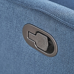 Christopher Knight Home GDFStudio Hana Plush Cushion Tufted Back Loveseat Recliner (Fabric/Navy Blue)., 37D x 46.5W x 40H in