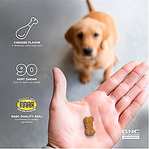 GNC Pets Advanced Weight Support Dog Supplement Soft Chews | Weight Control Dog Supplement for Adult Dogs | 90 Ct Chicken Flavor Weight Management Dog Supplement,FF14874