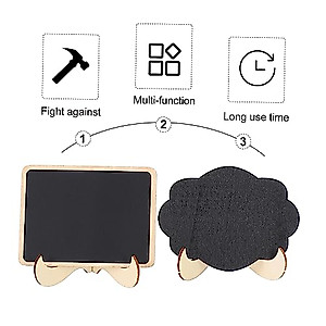STOBOK 20pcs Small Blackboard Wedding Decoration Mini Chalkboard Wood Decor Mini Blackboard with Easel Table Blackboard Holder Small Chalkboard Sign Wooden Black Wooden Chalkboard Desktop