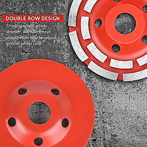 TOOLEAGUE 4.5 Inch Diamond Concrete Grinding Wheel for Angle Grinder,3 Pcs Diamond Cup Grinder Wheel for Grinding and Polishing Stone Concrete Surface, Stones, Cement, Marble