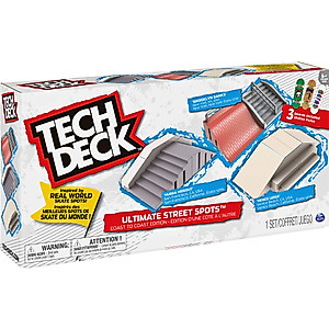 TECH DECK, Ultimate Street Spots Pack with 3 Fully Assembled Exclusive Boards Toys, Coast to Coast Edition