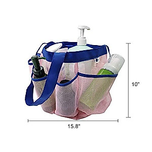 SPINFOX 2 Pack Mesh Shower Caddy, Quick Dry Shower Tote Bag Hanging Toiletry with 2 Handles for Shampoo, Conditioner, Soap and Other Bathroom Accessories