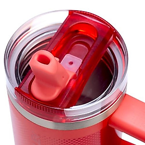 Stanley Quencher ProTour Flip Straw Tumbler with Leakproof Lid 14 oz | Built-In Straw and Handle | Cup Holder Compatible for Travel | Insulated Stainless Steel Cup | BPA-Free | Hot Coral Fade