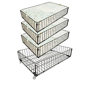 Airhercs xxxxx-Large 4 Pack Under Bed Storage With Wheels, Under The Bed Storage Bins,Under Bed Shoe Storage,Rolling Under Bed Storage Drawers,Under Bed Basket