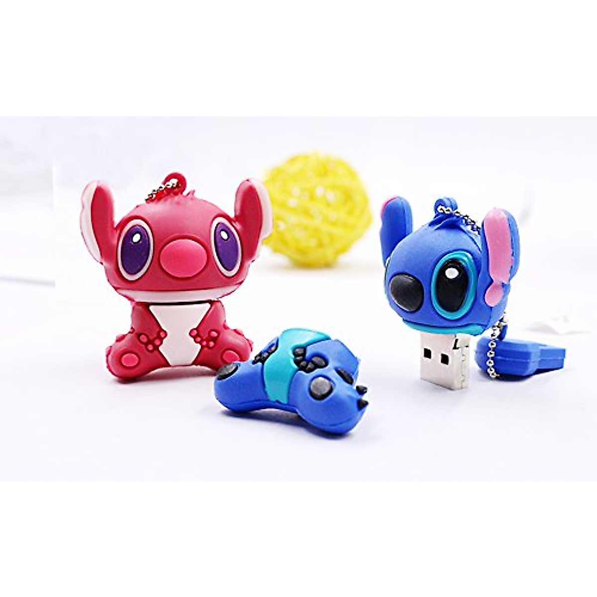 Novelty Stitch Pink Shape Design 16GB USB 2.0 Flash Drive Cute Memory Stick Stitch Thumb Drive Data Storage Pendrive Cartoon Jump Drive Gift (Stitch pink-16GB)