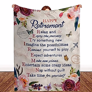 Tuoxiukan Retirement Blanket for Women 2023 Personalized Throw Blankets Soft Fuzzy Cozy Couch Blanket 60×80 Customized Floral Throw Blankets Fluffy Sofa Bed Blanket Gifts for Men