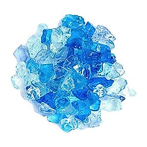 Hiland RGLASS-BB Pit Fire Glass i n Bahama Blend, Extreme Tempature Rating, Good for Propane or Natural Gas, 10 Pounds, 10 lb