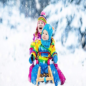 2 Pairs Toddler Mittens Unisex Lined Fleece Gloves Winter Warm kids Mitten for Baby Boys and Girls Navy&Pink