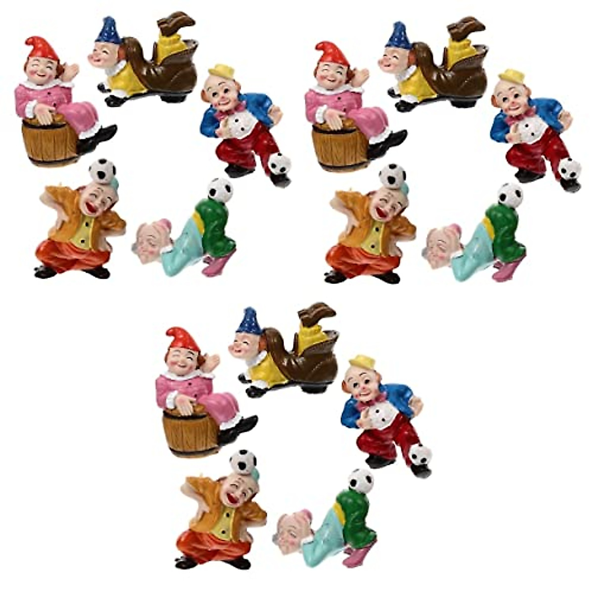 ABOOFAN 15 Pcs Miniatures Kids Planter Desk Top Decor Tiny People Toy Mini Clown Figurines Circus Party Favors Funny Clown Decor Bonsai Cartoon Clown Miniature Clown Ornaments Baby Statue