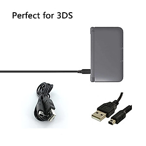OLKIEQZ 3DS USB Charger Cable, Power Charging Lead Compatible for Nintendo New 3DS XL/New 3DS/ 3DS XL/ 3DS/ New 2DS XL/New 2DS/ 2DS XL/ 2DS/ DSi/DSi XL（4FT Black