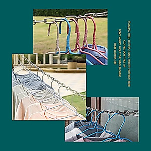 XIANYI 304 Stainless Steel Clothesline,Heavy Duty Outdoor Clothesline,Outdoor Clothesline Chain Clothes Windproof Anti-Slip,Travel Clothesline 3 M/9.8 FT, Silver