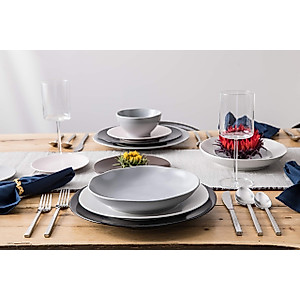 Fortessa Vitraluxe Dinnerware Heirloom Coupe Pasta Bowl, 9-Inch, Set of 4, Smoke