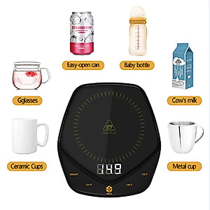 HX HECLX Mug Warmer Coffee Warmer for Desk Heater Accessories 131℉/149℉/167℉ Adjustable Temperature 25W 4h Auto Shut Off-Setting Cup Warmer for Coffee, Beverage, Milk, Tea, Water (Mug Not Included)