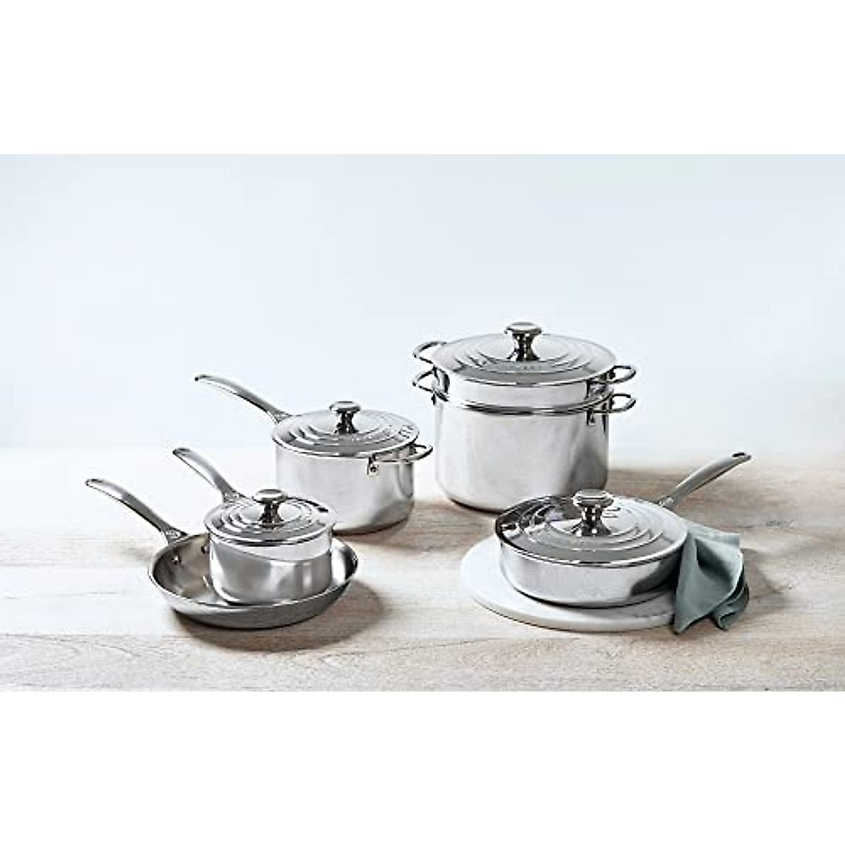 Le Creuset Tri-Ply Stainless Steel 10 pc. Cookware Set