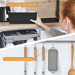 Silicone Bread Loaf Pan, 2 Pack Mini Loaf Pans for Baking Bread, Non-Stick Silicone Baking Mold Easy Release for Homemade Breads, Cakes, Quiche Omelets, Meatloaf -8.2” X 3.3” X 2.7” (Grey+Black)