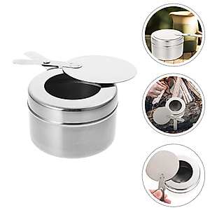 Housoutil 4PCS Fuel Holder with Safety Cover, Stainless Steel Chafer Fuel Cans with Handle, Multifunction Stove Food Parties Warmer Fuel Cans Box Set Perfect for Buffets and Catering Events