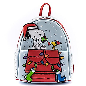 Loungefly Peanuts Gift Giving Snoopy and Woodstock Womens Double Strap Shoulder Bag Purse
