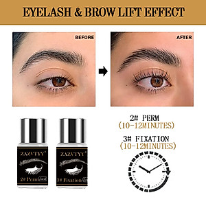 Brow Lamination Kit,Lash Lift and Eyebrow Lamination Kit,Professional Brow & Lash Perm Kit,Fuller & Thicker Brows Long-lasting for 6-8 Weeks,Instant Lifting and Curling,Suitable for Salon & Home Use
