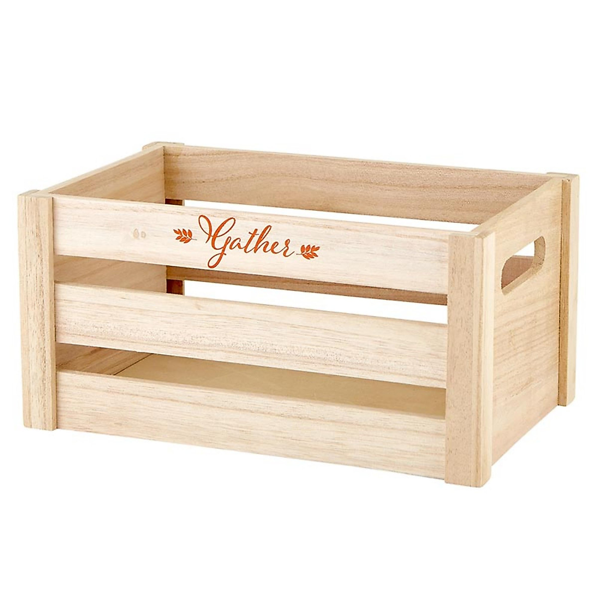 Storage Boxes - Heartfelt Collection - Set of 2 Farmhouse Style Nesting Wood Storage Crates, Small and Large, Grateful