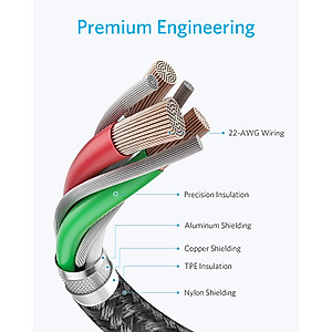 Anker Charger Cable, New Nylon USB C to USB C Cable (3.3ft, 2Pack)Type C 60W(3A) for iPhone 15 / 15Pro/ 15Plus/ 15ProMax, iPad Mini 6/ Pro 2021, iPad Air 4, MacBook Pro 2020, Samsung Galaxy S23,Switch