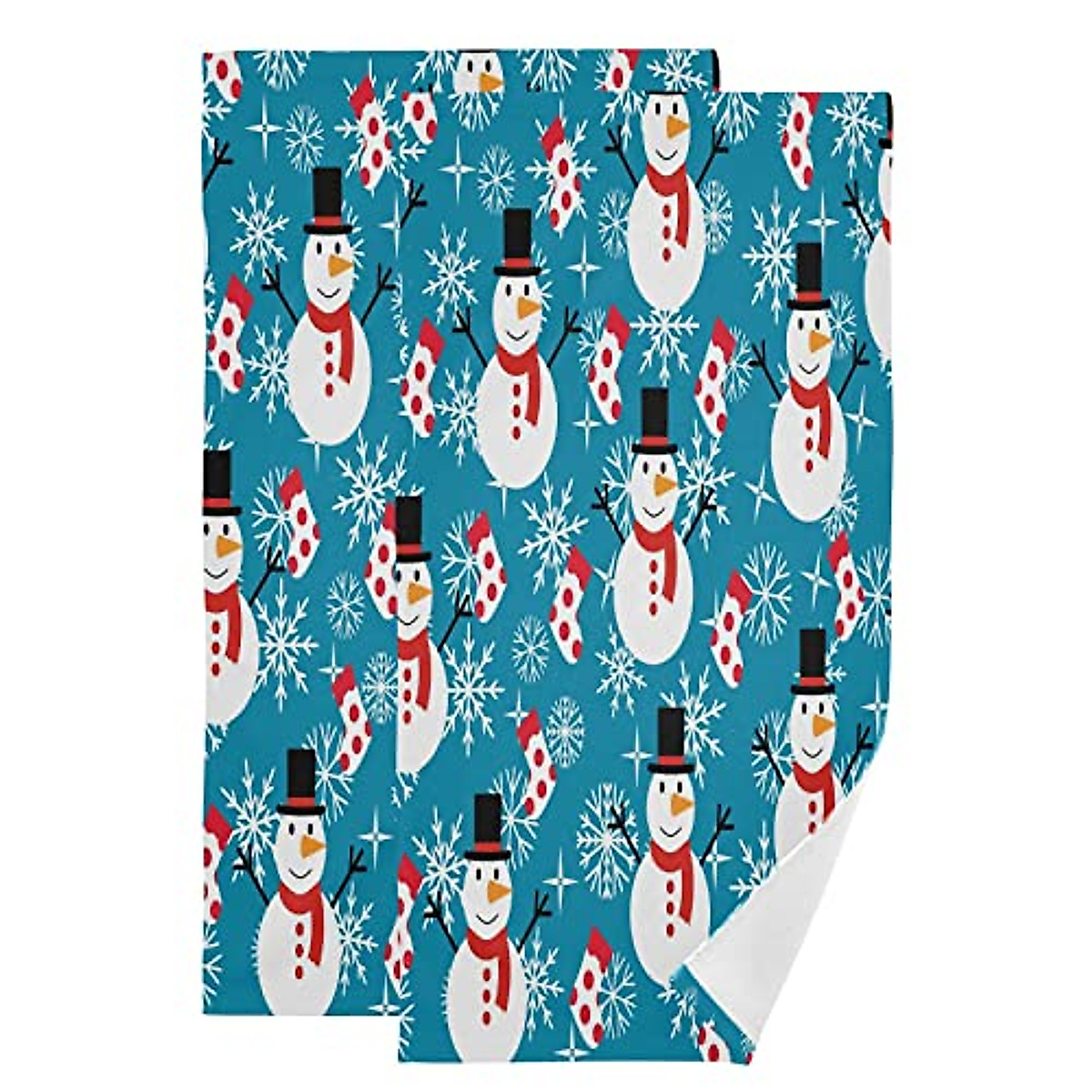 Christmas Snowman Dish Towels for Drying Dishes,Xmas Kitchen Cloth Dish Towels Premium Dishcloths Super Absorbent Fast Drying